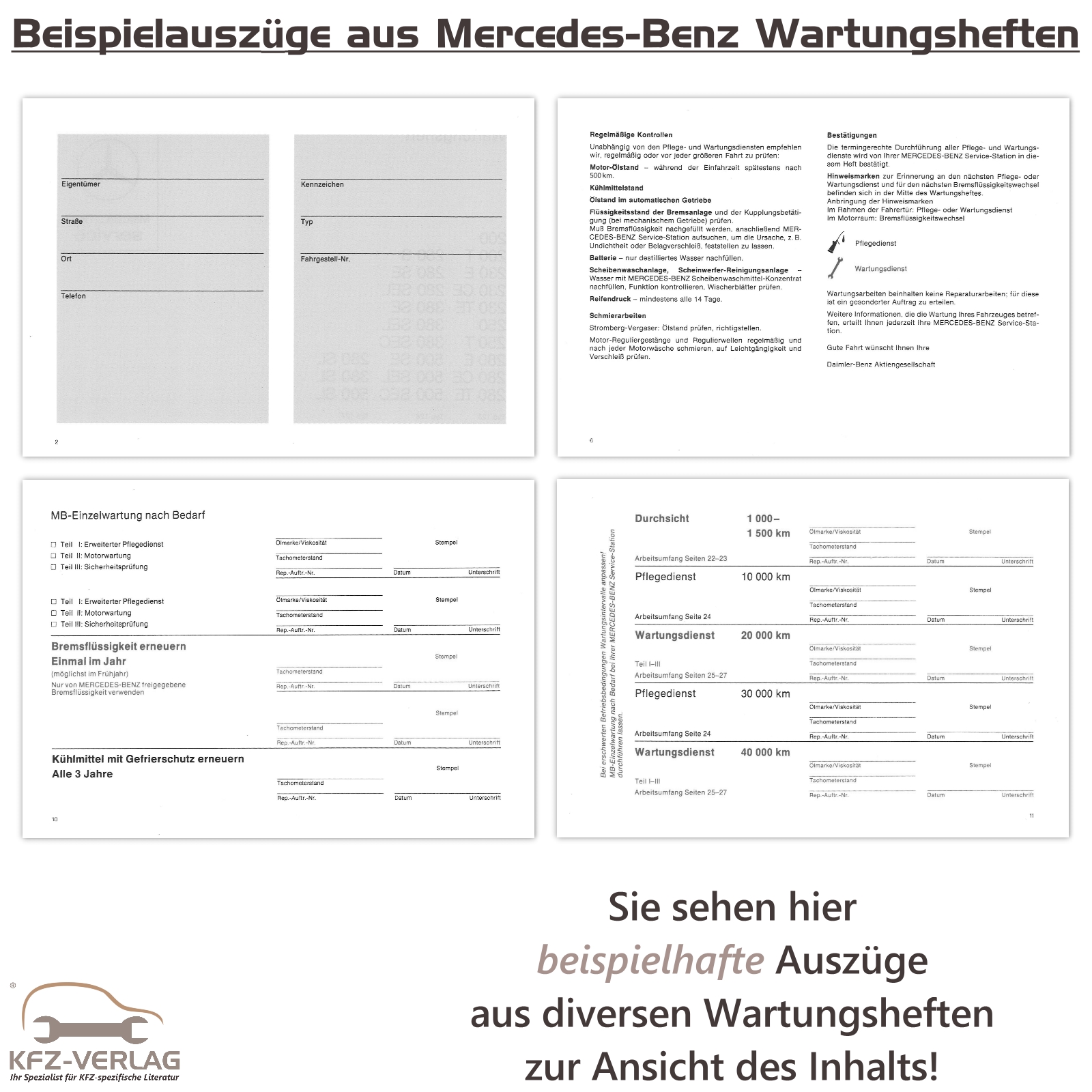 Serviceheft / Wartungsheft zu Mercedes-Benz Baureihe W 121 T