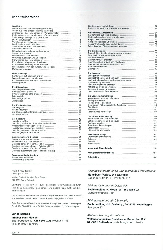 Reparaturanleitung BMW 2500/2800/CS/S/Si/CSi Bucheli Verlag