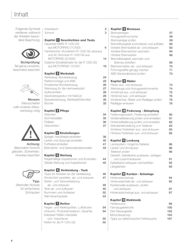 Reparaturanleitung BMW R 1200 GS Typ K50 Baujahre ab 2004