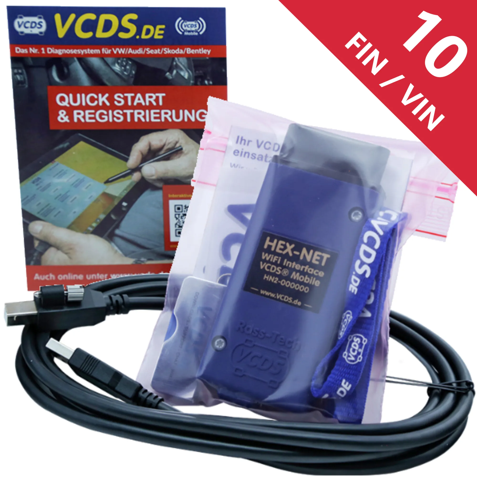 VCDS Diagnosegerät HEX-NET WiFi OBD Diagnoseadapter - 10 VI