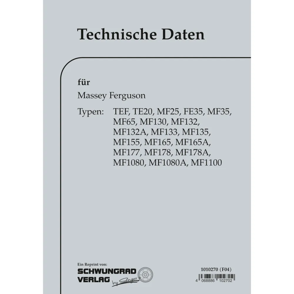 Massey Ferguson Technische Daten, Toleranzen und Einstellung